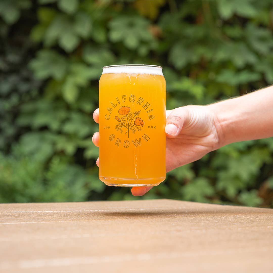 California Grown 16oz Beer Can Glass – sbnature Store