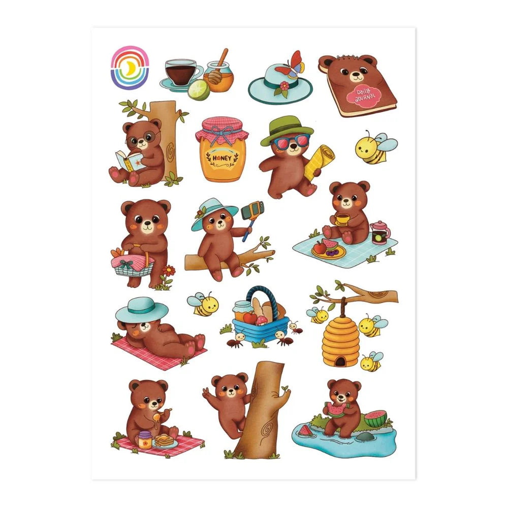 Teddy's Picnic Glossy Sticker Sheet – sbnature Store
